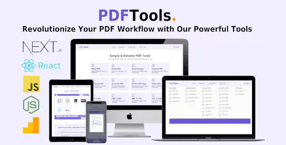 PDF Tools [All in one] – High Quality PDF Tools – Next.js React Web ...