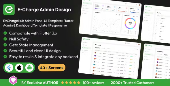 EVChargeHub Admin Panel UI Template: Flutter Admin & Dashboard Template | Responsive - Official ...
