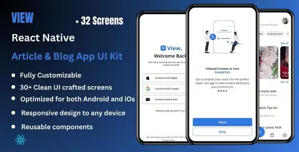 View - Article & Blog React Native Expo App Ui Kit - Official Licence