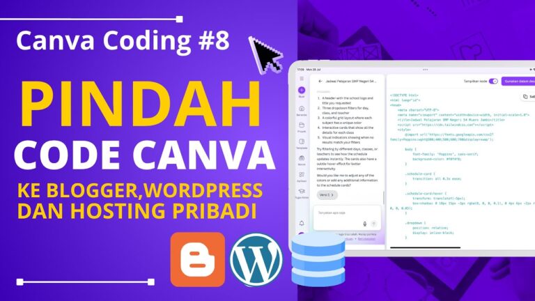Canva Coding AI #7 Memindahkan Code Canva AI ke Blogger WordPress atau Website Sendiri - Theme ...